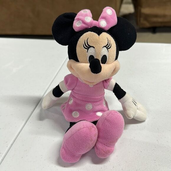 Disney | Toys | Disney Minnie Mouse Pink Polka Dot Dress 9 Inch Plushie ...